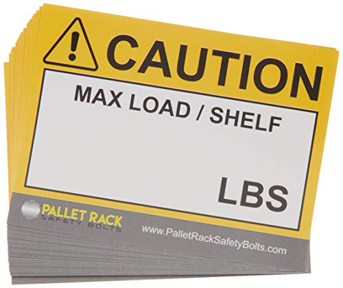 (25) Warehouse Rack Labels, Pallet Rack Cross Beam Capacity Industrial ...