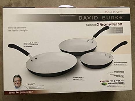 Amazon.com: David burke Aluminum 3 piece Fry Pan Set: Kitchen & Dining