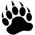 Amazon.com: GRIZZLY BEAR PAW PRINT 3.5" BLACK Vinyl Decal Window ...