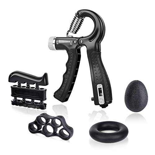 Hand Grip Strengthener Kit (5 Pack), 22-132 Lbs Adjustable Resistance ...