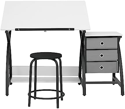 SD STUDIO DESIGNS 2 Piece Comet Center Plus, Craft Table and Matching ...