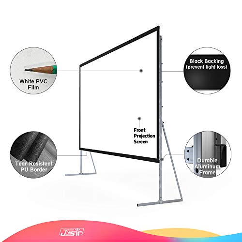 Projector Screen with Stand, Upgraded 3 Layers 250 inch 4K HD 16:9 ...