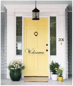 Amazon.com: Welcome Indoor/Outdoor Front Door Vinyl Sticker -Door Decal ...