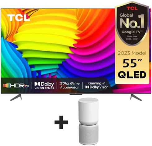 TCL 55 Inch 4K QLED Smart TV - 55C647 (2023 Model) + Free Breeva A5 Air ...