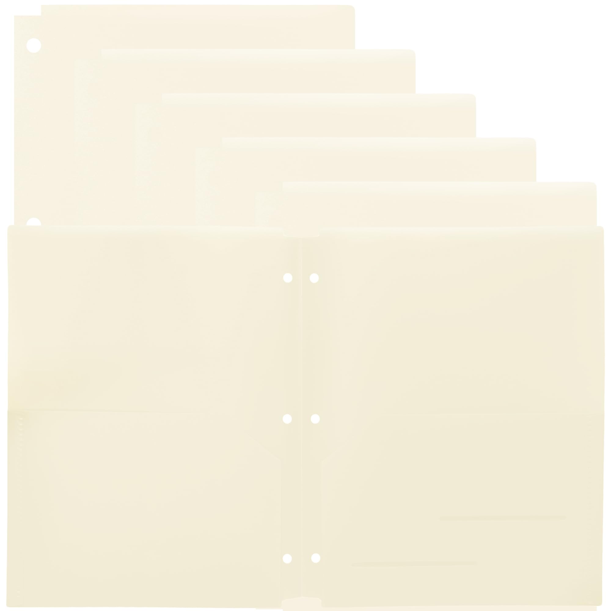 Youngever 6 Pack Heavy Duty Plastic Two Pocket Folders, Binder Dividers ...