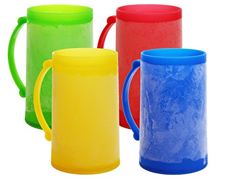 Double Wall Color Frosty Freezer Mugs, 14oz, Set of Four, Assorted ...