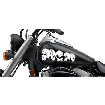 Amazon.com: FGD Motorcycle Row of Skulls Gas Tank Side Decals. 5"x12 ...