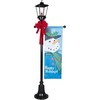 Gemmy - 6 Foot Lighted Holiday Lamp Post with Snowman Banner and ...