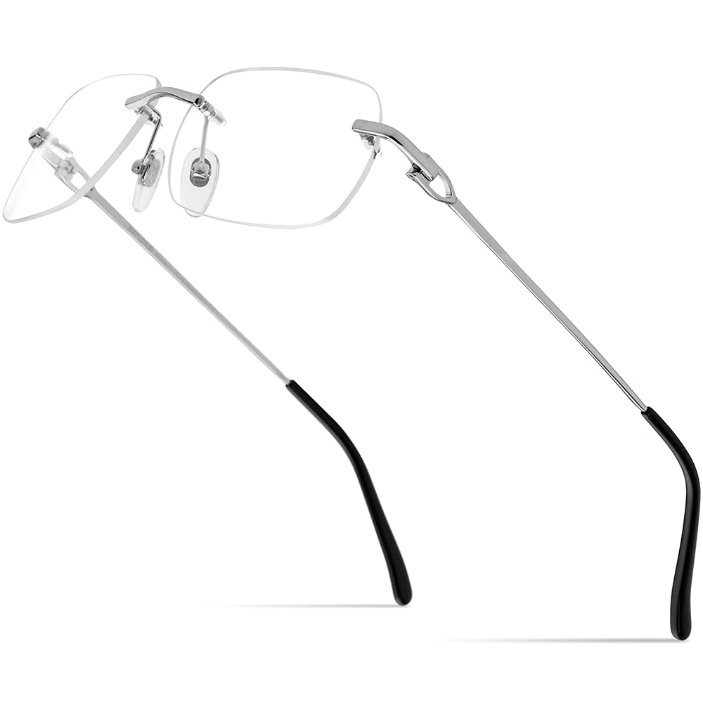 Mua HEPIDEM Vintage Style Rimless Rectangular Metal Eyeglasses for Men ...