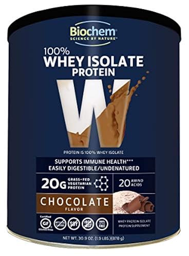 Biochem 100% Whey Isolate Protein Powder 20g Serving 18 Amino Acids ...