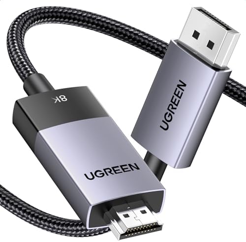 UGREEN 8K DisplayPort to HDMI Cable 1M Supports 8K@60Hz 4K@240Hz Active DP 1.4 to HDMI 2.1 ...