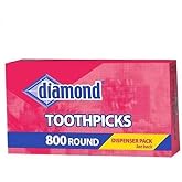Amazon.com: Diamond Round Toothpicks, 250-Count Boxes (Pack of 24 ...