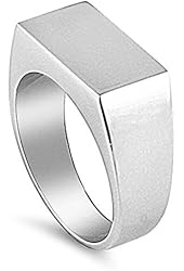 Amazon.com: Stackable 925 Sterling Silver Custom Engravable Flat Top ...
