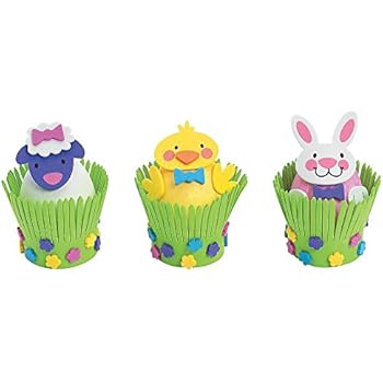 Amazon.com: Foam Easter Egg Decorating Craft Kit (One Dozen)Easter ...