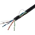 Amazon.com: 1000ft Cat5e Black Solid 24AWG Cable UTP Cat5 Bulk Network ...