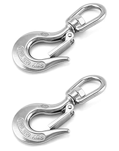 QWORK Crane Swivel Hook, 304 Stainless Steel Swivel Lifting Clevis ...