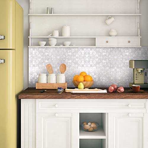 KASARO Peel And Stick Mosaic Shell Backsplash Sticker For Kitchen ...