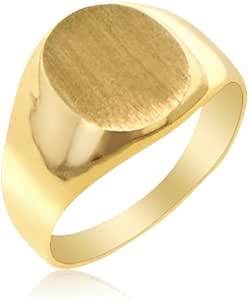 Men's 14K Yellow Gold Signet Ring 71-56|Amazon.com