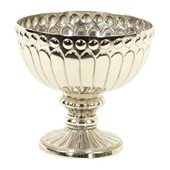 Amazon.com: Koyal Wholesale Silver Metal Pedestal Bowl 10 x 8-Inch ...
