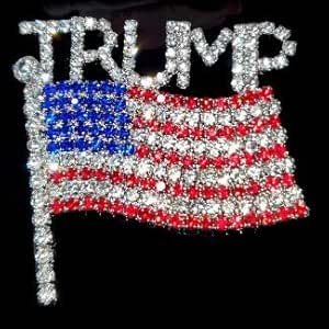 President Trump with USA Flag Crystal Rhinestones Brooches Pin for ...