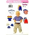 Amazon.com: Butterick 6030 Sewing Pattern Infants Shirt T-Shirt Pants ...