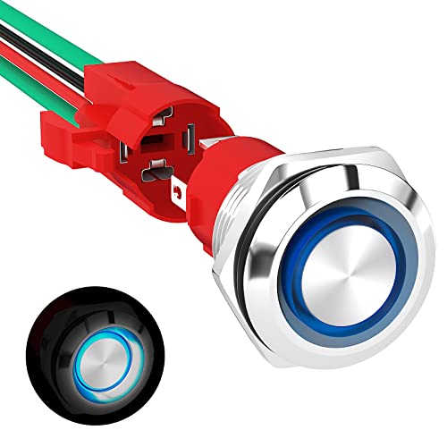 Joinfworld 20 Amp Momentary Push Button Switch 12V Marine Waterproof ...