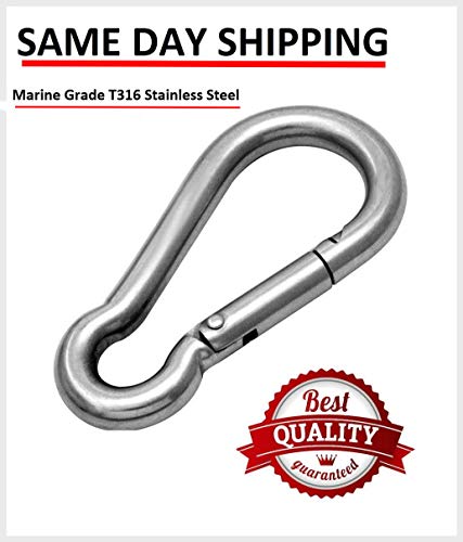 (Pack of 4) 3/8" / 10 mm Steel Snap Eye Link Spring Hooks - 4 x 2 ...