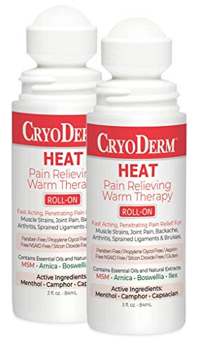 Cryoderm Heat Pain Relieving Warming Gel Roll-On - 3 Ounce, 2 Pack ...