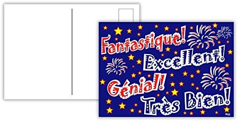 Postcard: French Praise Words – Blank Reverse – BigaMart