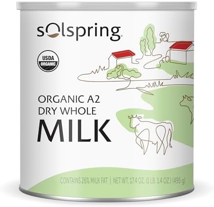 Dr. Mercola Solspring Organic A2 Dry Whole Milk, 15 Servings, 17.4 oz ...