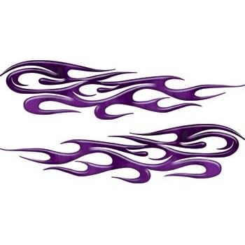 Amazon.com: Real Fire Purple Tribal Flame Decals Motorcycle, Truck, Car ...
