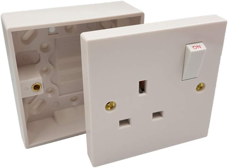 Klite 13A 1 Gang DP Single White Switched Plug Wall Socket & Single ...