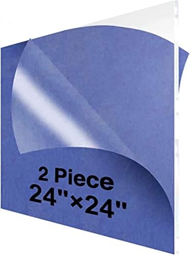 24x24 Cast Acrylic Plexiglass Sheet 1/8 Thick Pack 2- Clear Acrylic ...