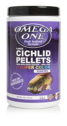 Omega One Super Color Sinking Cichlid Pellets, 2mm Large Pellets, 20 oz ...