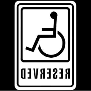 Amazon.com: Handicap Disabled Sign Decal Sticker (White, Mirrored ...