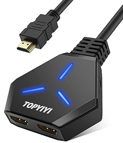 HDMI Splitter 1 in 2 Out, TOPYIYI 4K HDMI Splitter for Dual Monitors ...