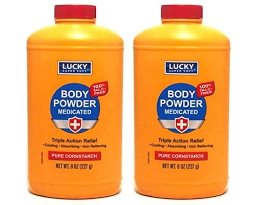 Generic 2 pc Body Powder Medicated 8 oz Triple Action Relief 100percent ...
