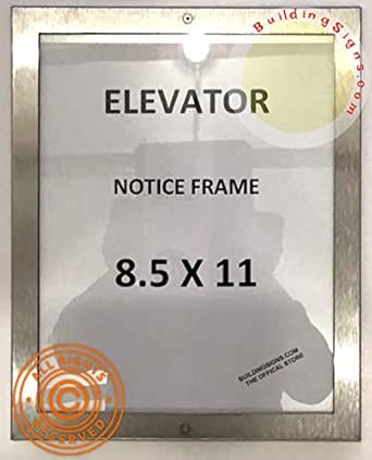 Amazon.com: Elevator Notice Frame 8.5x11 (Lockable !!!, Stainless Steel ...