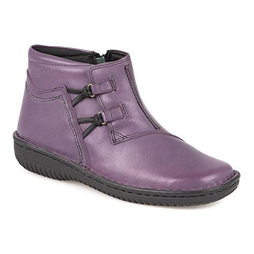 Loretta Leather Ankle Boot with Elastic Loops 301 721 - Purple Size 9 ...