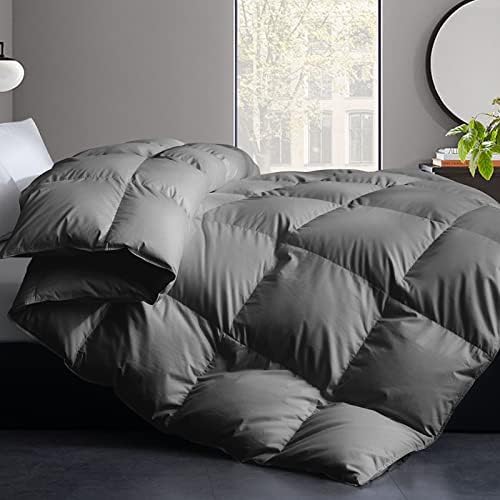 Cosybay Feather Down Comforter - All Season Grey Twin Size Down Duvet ...