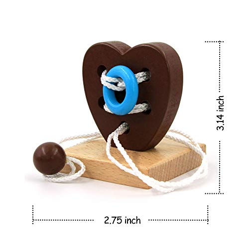 Brain Teaser Puzzle 3D Wooden Threading Rope Loop Puzzle Luban Lock ...