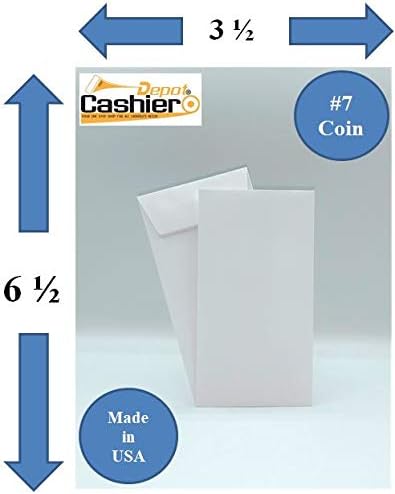 Amazon.com : Cashier Depot #7 Coin Envelope, 3 1/2" X 6 1/2", 24lb, 100 ...