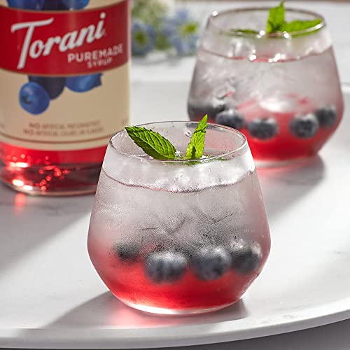 Torani Puremade Syrup, Blueberry Flavor, Glass Bottle, Natural Flavors ...