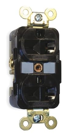 Receptacle, Duplex, 20A, 6-20R, 250V, Brown: Snap Plug Terminals ...