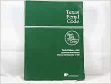 Amazon.com: Texas Penal Code: 9780314032317: West Publishing Company ...