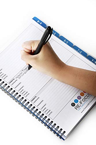 Executive Black Spiral Password Book with Alphabetical Tabs and ...