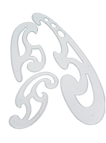 Buy PARTH IMPEX French Curve Set of 3 Clear Plastic Inking Edges ...