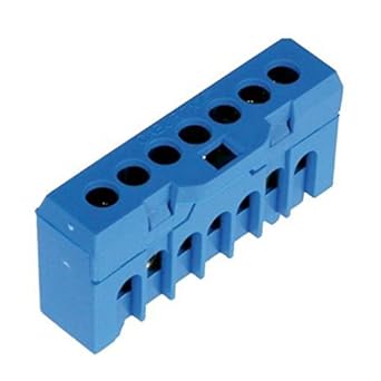 ASI QBLOK7001 Neutral Power Distribution Block, DIN Rail, 8 AWG, 7 ...
