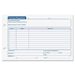 TOPS Purchase Requisition Pad, 10 Lines, 5.5 x 8 Inches, 100 Sheets per ...