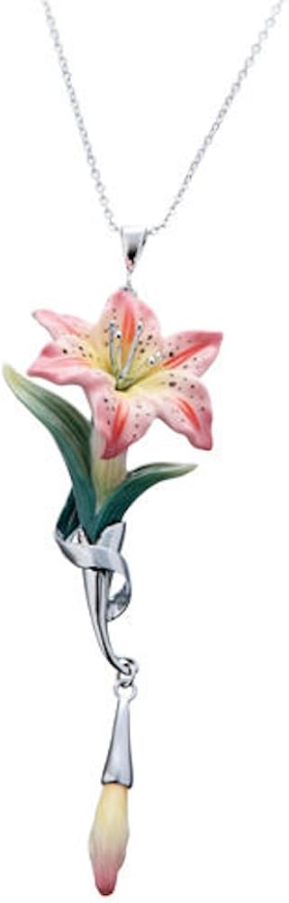 Amazon.com: Lily Flower Necklace: Pendant Necklaces: Jewelry
